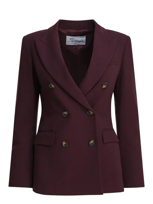 SEMPER Double-breasted Blazer - Bordeaux