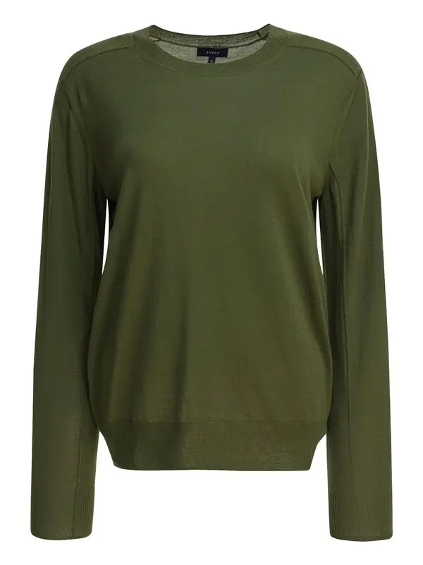 Soeur Merino Wool V-neck Sweater - Green