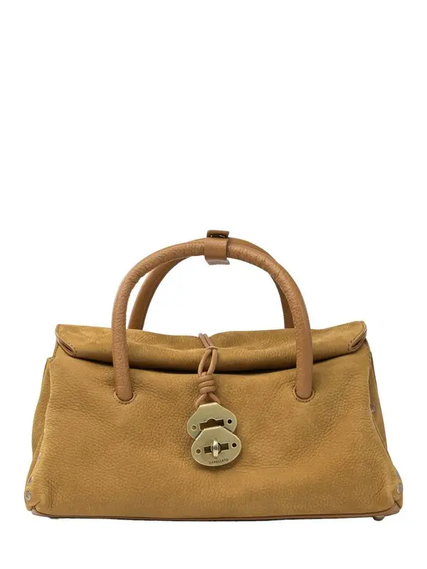 ZANELLATO Suede And Grained Leather Handbag - Brown