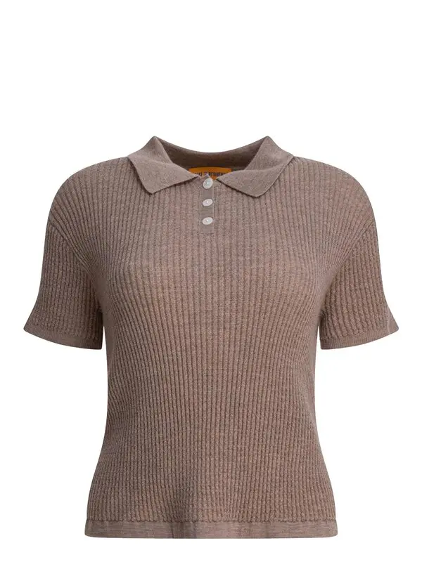 Guest In Residence Shrunken Cashmere Polo Shirt - Brown