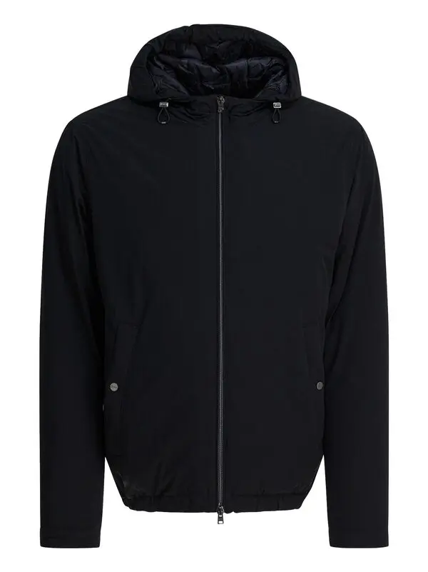 Herno Short Down Jacket With Hood - Black