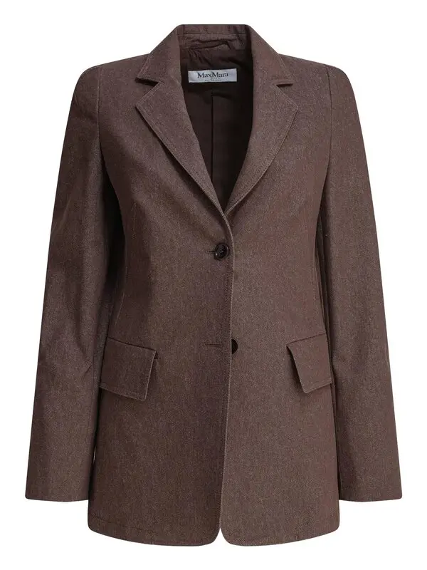 Max Mara Denim-effect Cotton Blazer - Brown