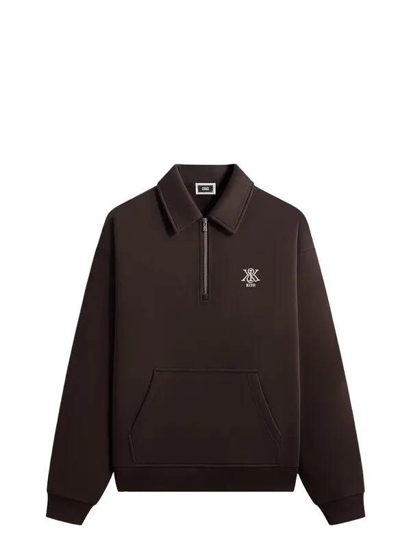Kith Quarter Zip Popover Sweatshirt - Brown