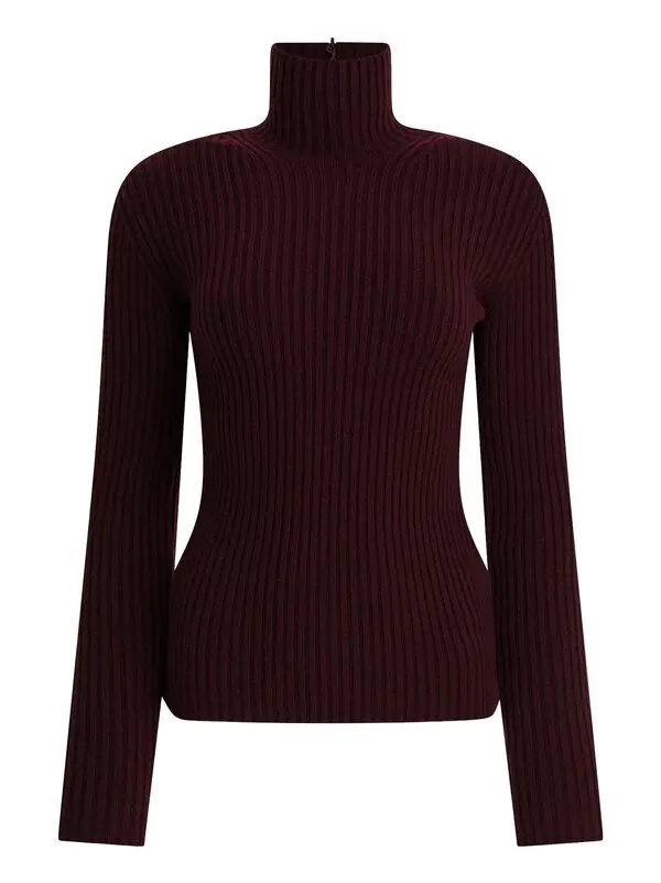 Max Mara Wool And Cashmere Turtleneck Sweater - Bordeaux