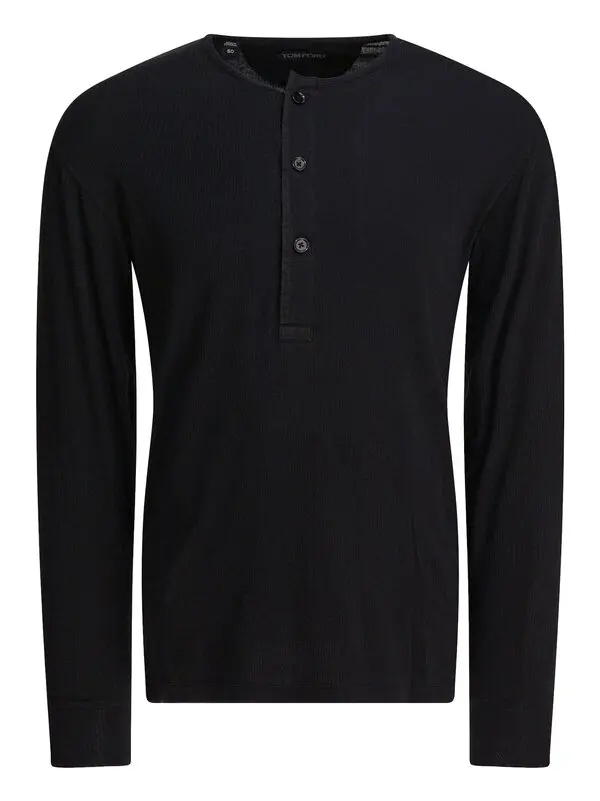 TOM FORD Cotton Crewneck T Shirt - Black