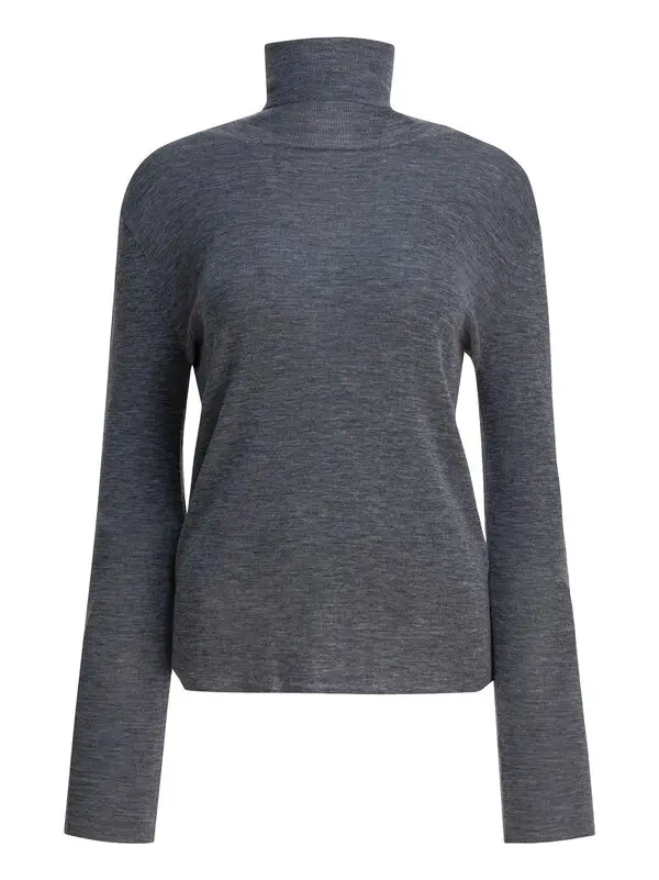 UMARMUNG Wool Turtleneck Sweater - Grey