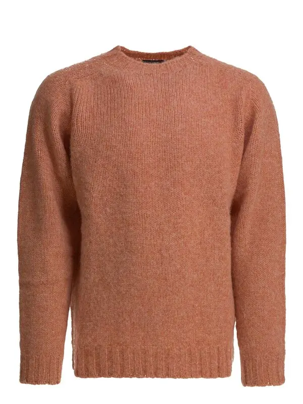 BEAMS Shaggy Bernard Crewneck Sweater - Orange