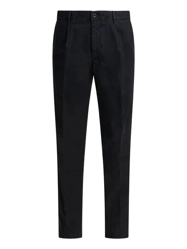 INCOTEX SLACKS Tapered Fit Trousers - Black