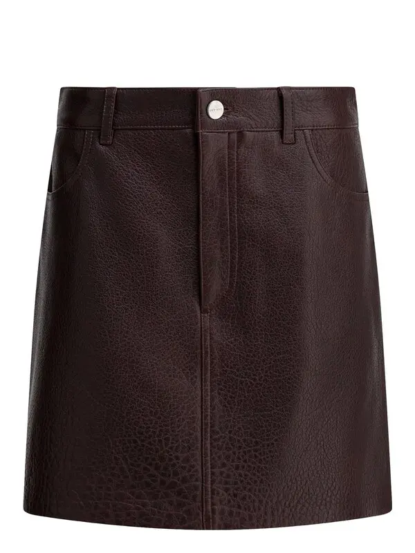 IVY OAK A-line Leather Skirt - Bordeaux