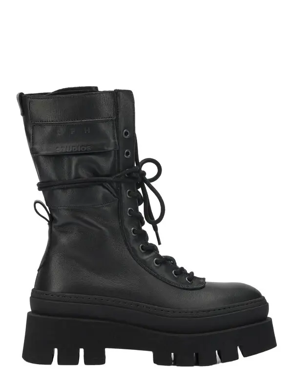 SUMMERY COPENHAGEN Leather Ankle Boots - Black