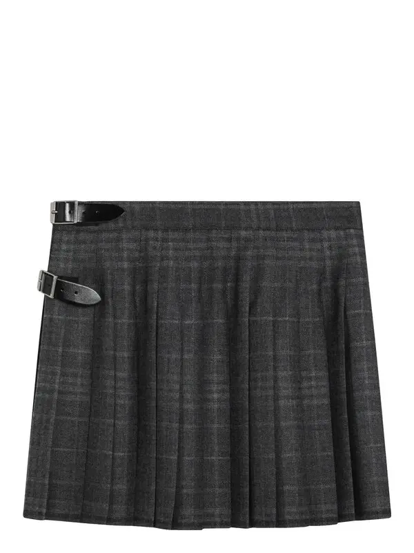 Balenciaga Tartan Mini Skirt - Grey