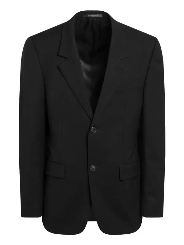 Balenciaga Single-breasted Wool Jacket - Black