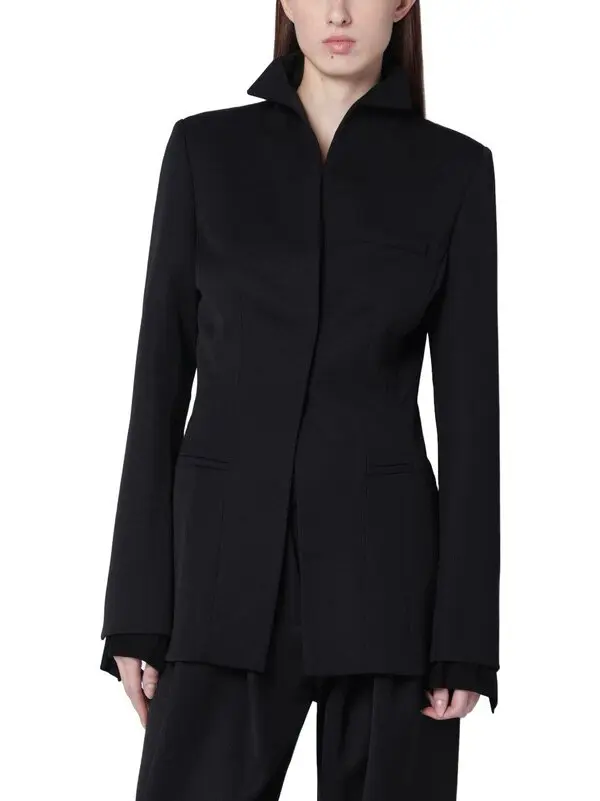 FRANCESCO MURANO Single-breasted Virgin Wool Blazer - Black