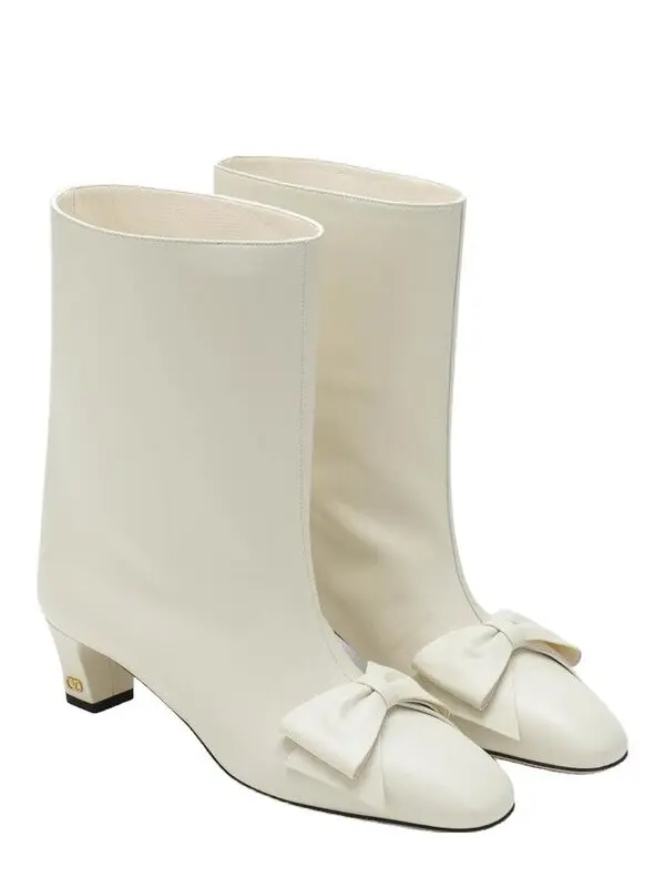 Valentino Garavani Bow Detailing Ankle Boots - White
