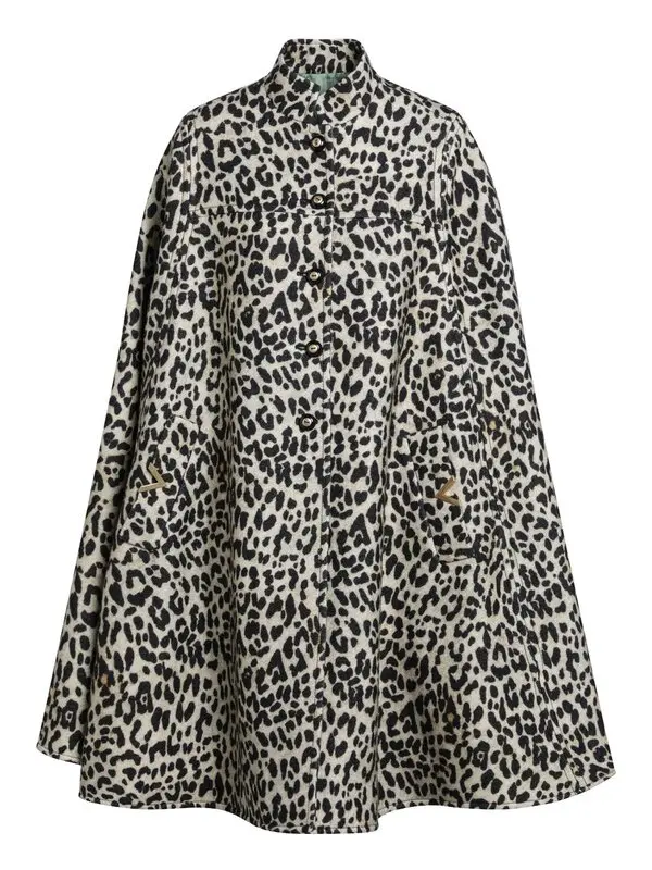 Valentino Garavani Animal Print Wool Cape - Multicolor