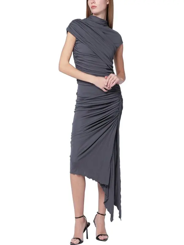 FRANCESCO MURANO Draped Stretch Jersey Dress - Grey