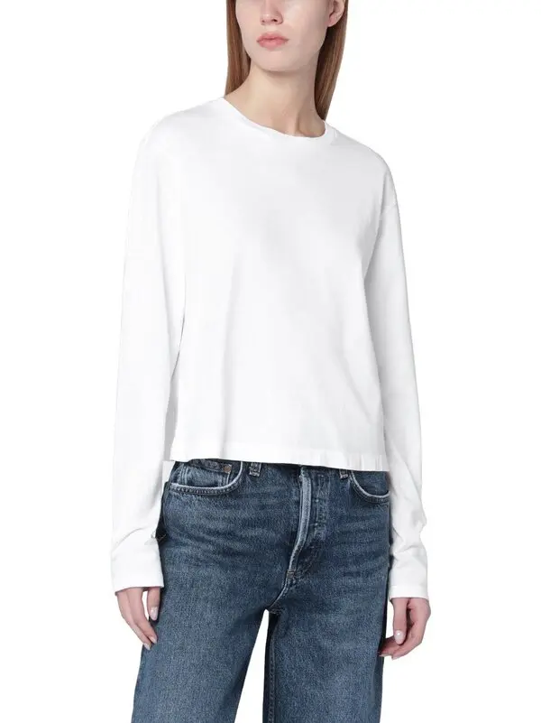 AGOLDE Organic Cotton Long Sleeve Top - White