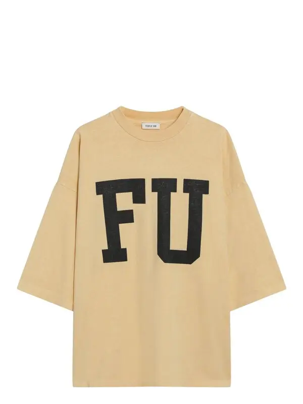 Fear Of God Yellow Oversized Fu T Shirt - Beige