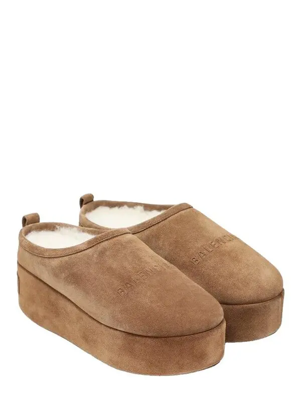 Balenciaga Alaska Soft Platform Clogs - Brown