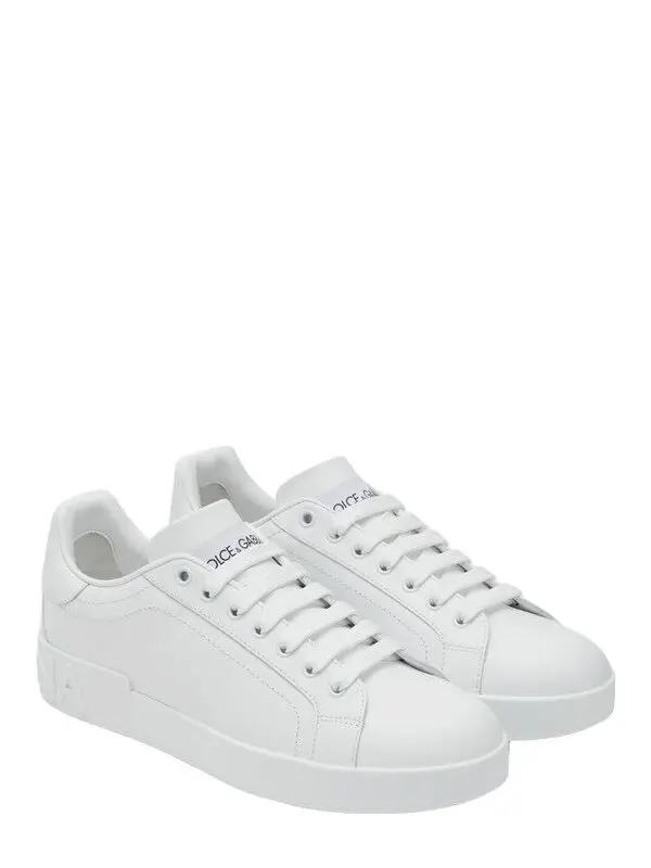 Dolce & Gabbana Portofino Sneakers In Leather - White