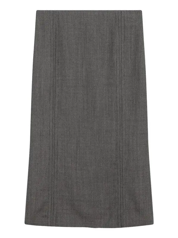 MAISON MARGIELA Patterned Wool Midi Skirt - Brown