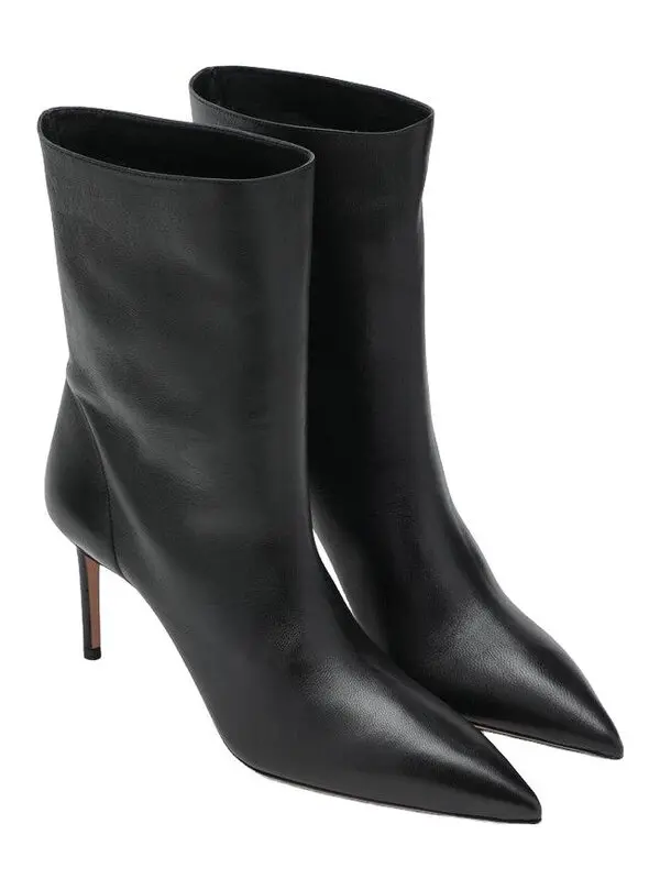 AQUAZZURA Leather Ankle Boots - Black