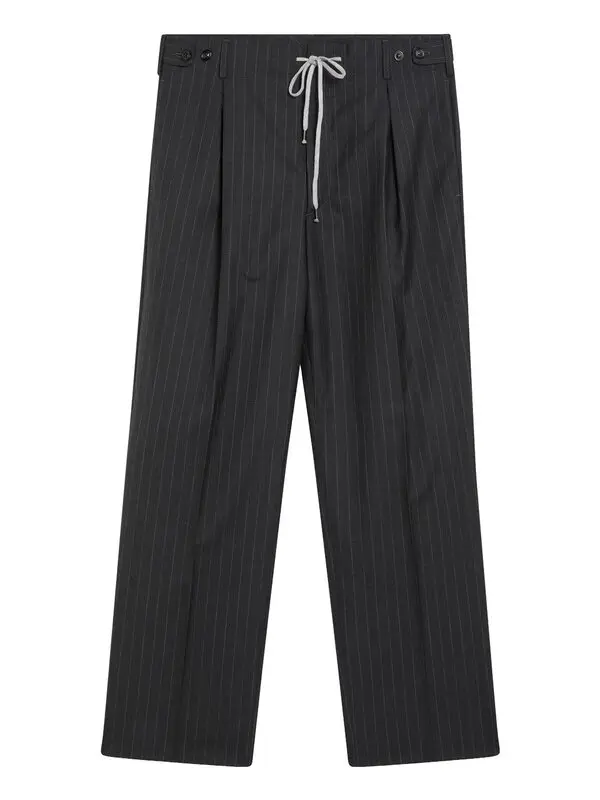 MAISON MARGIELA Pinstripe Wool Trousers - Grey