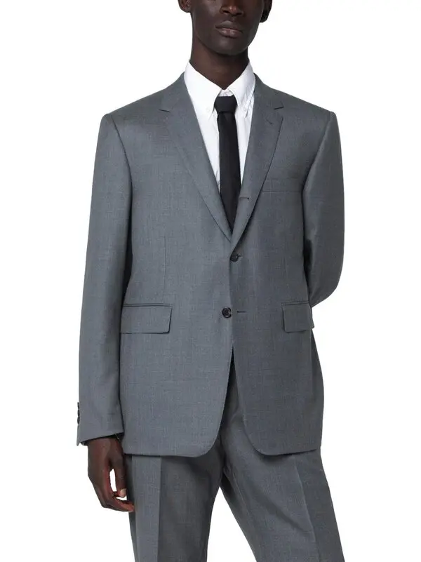 Thom Browne Single Breasted Wool Jacket - Grey