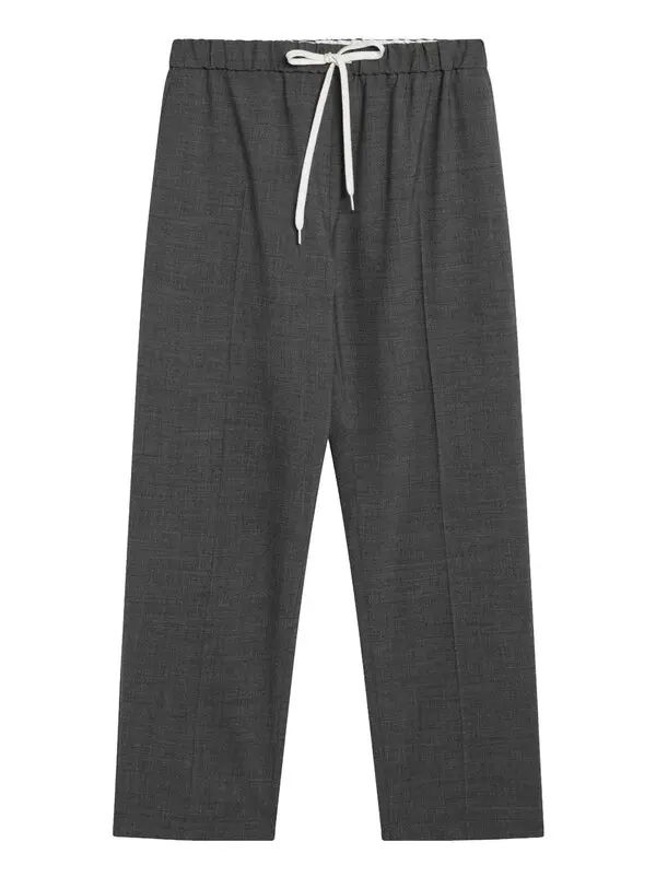 MAISON MARGIELA Wool-blend Trousers With Drawstring - Grey