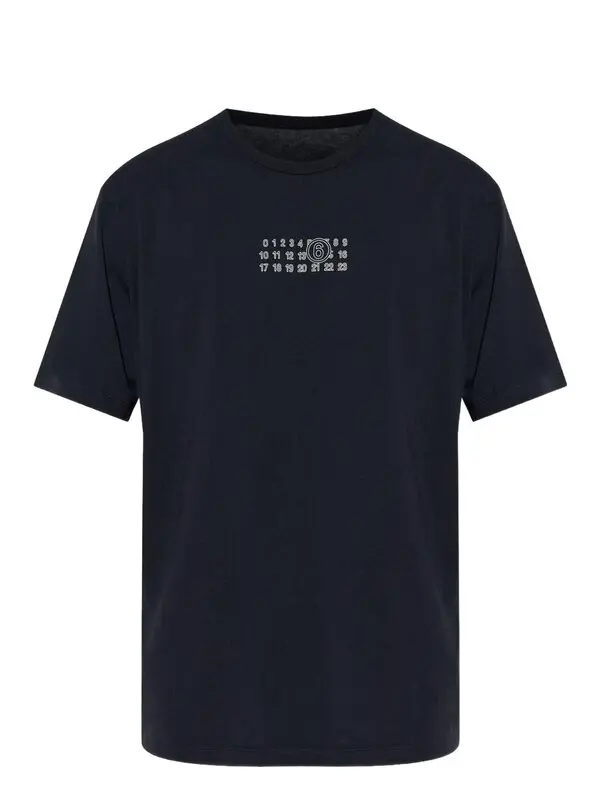 MAISON MARGIELA Logo Cotton T Shirt - Black