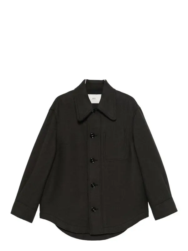 Ami Wool Shirt Jacket - Grey