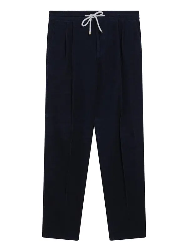 Brunello Cucinelli Corduroy Drawstring Pants - Blue