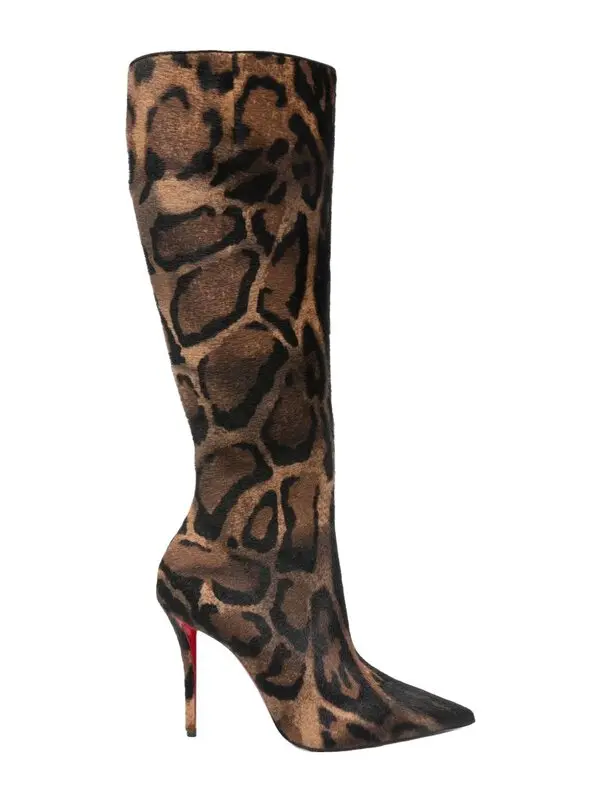 CHRISTIAN LOUBOUTIN Miss Z Leather Boots - Brown