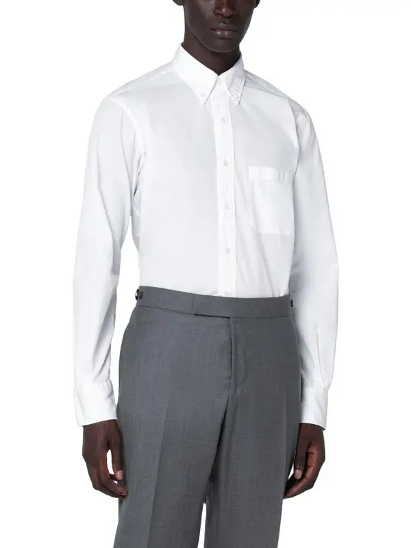 Thom Browne Button Down Cotton Shirt - White
