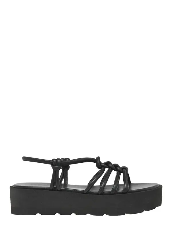GIANVITO ROSSI Hebe Leather Flatform Sandals - Black
