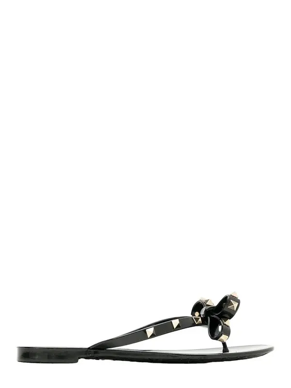 Valentino Garavani Studded Bow Sandals - Black
