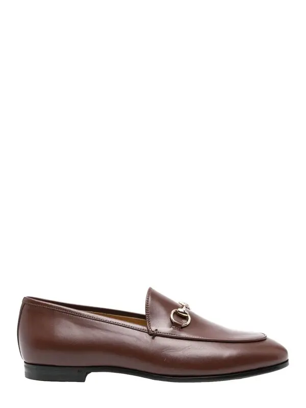 Gucci Jordaan Leather Loafers - Marrone Scuro