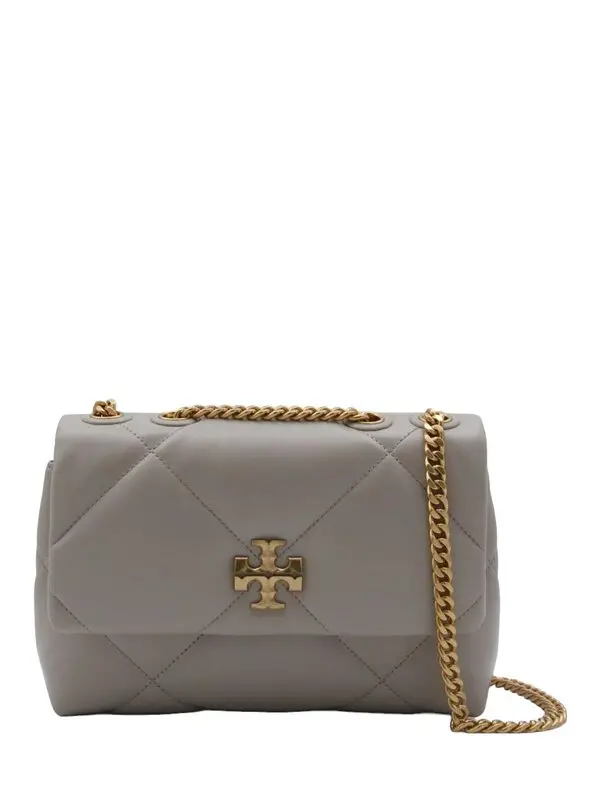 Tory Burch Kira Diamond Small Leather Shoulder Bag - Dove Grey