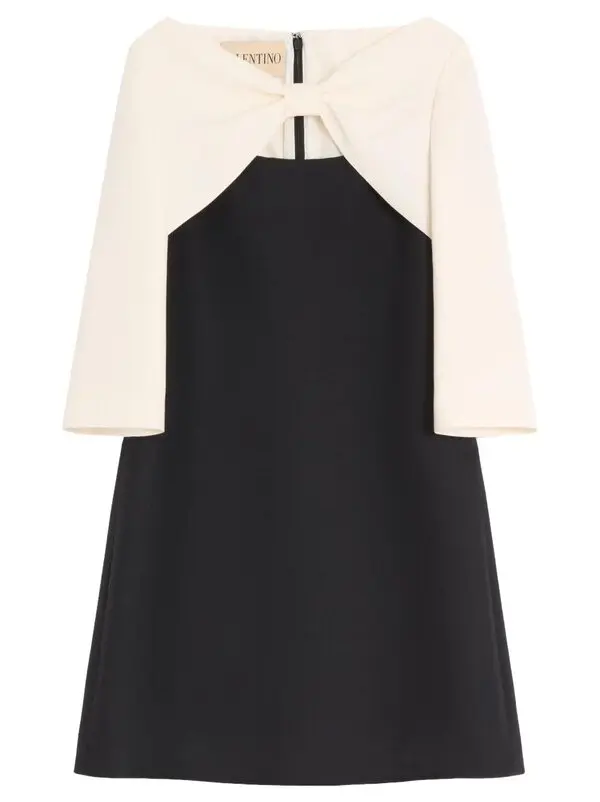 Valentino Garavani Wool And Silk Mini Dress - Black