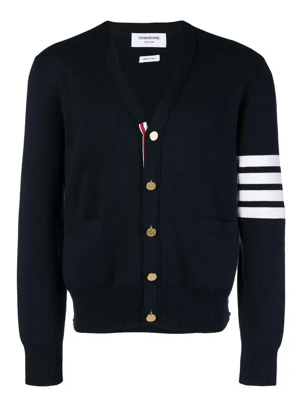 Thom Browne Cotton 4-bar Milano Stitch Cardigan - Blue