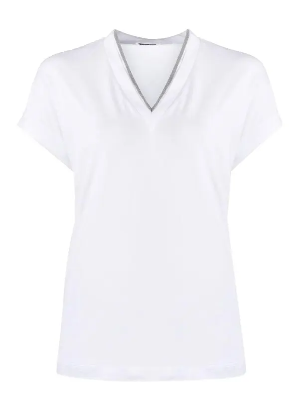 Brunello Cucinelli V-neck T-shirt - White