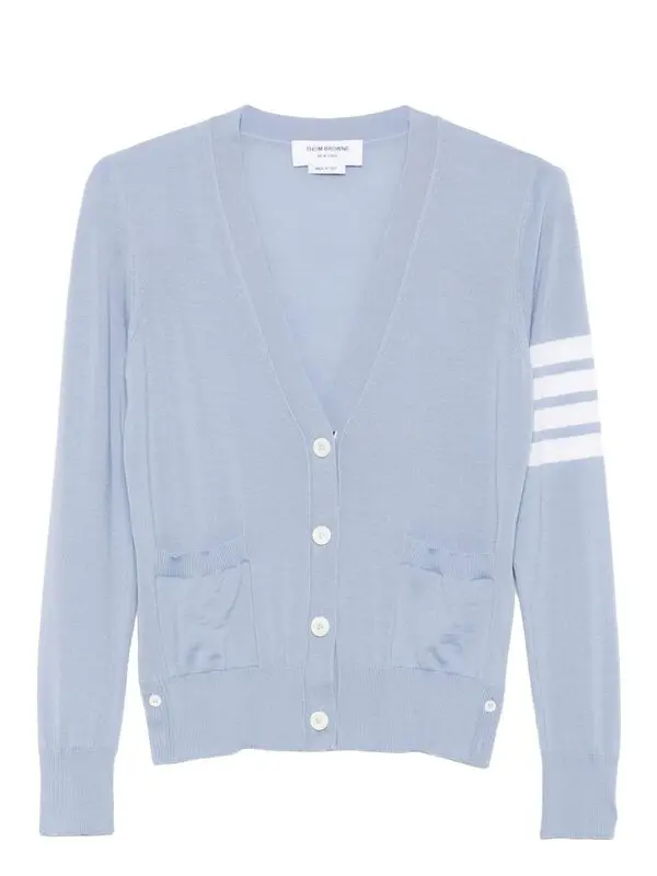 Thom Browne Wool Cardigan - Clear Blue