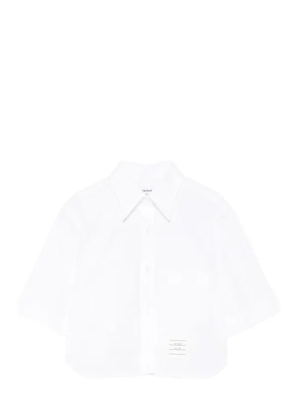 Thom Browne Cotton Cropped Shirt - White