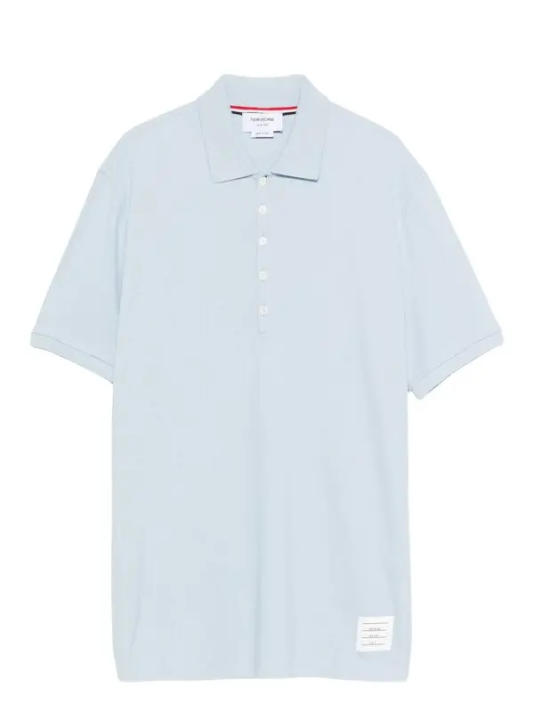 Thom Browne Cotton Polo Shirt - Clear Blue