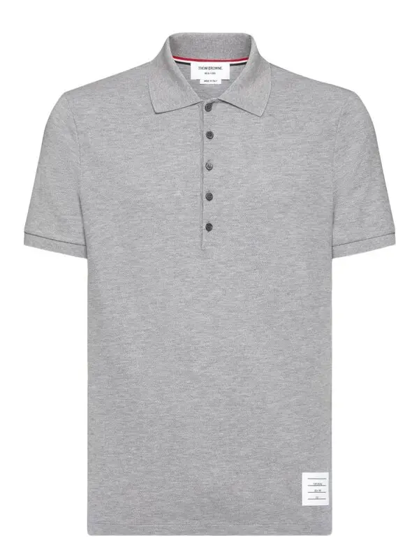 Thom Browne Cotton Polo Shirt - Light Grey
