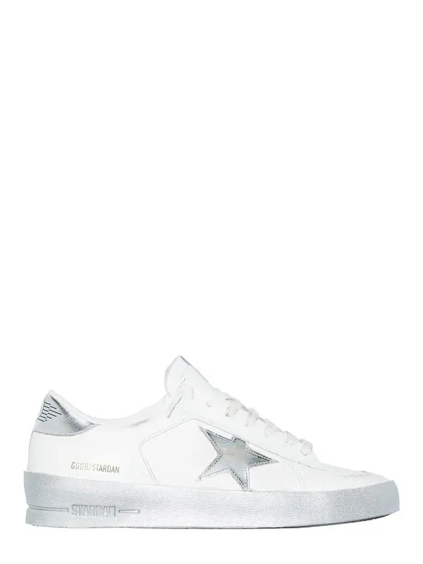 GOLDEN GOOSE Stardan Leather Sneakers - Silver