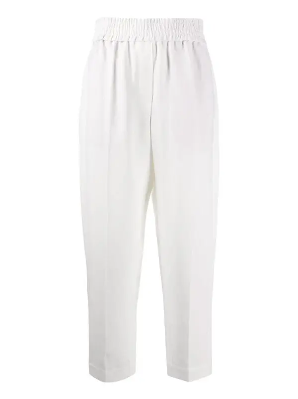 Brunello Cucinelli Tapered Linen-blend Trousers - White