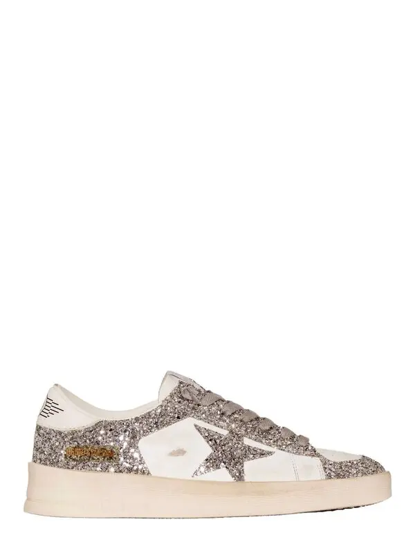 GOLDEN GOOSE Stardan Leather Sneakers - Silver