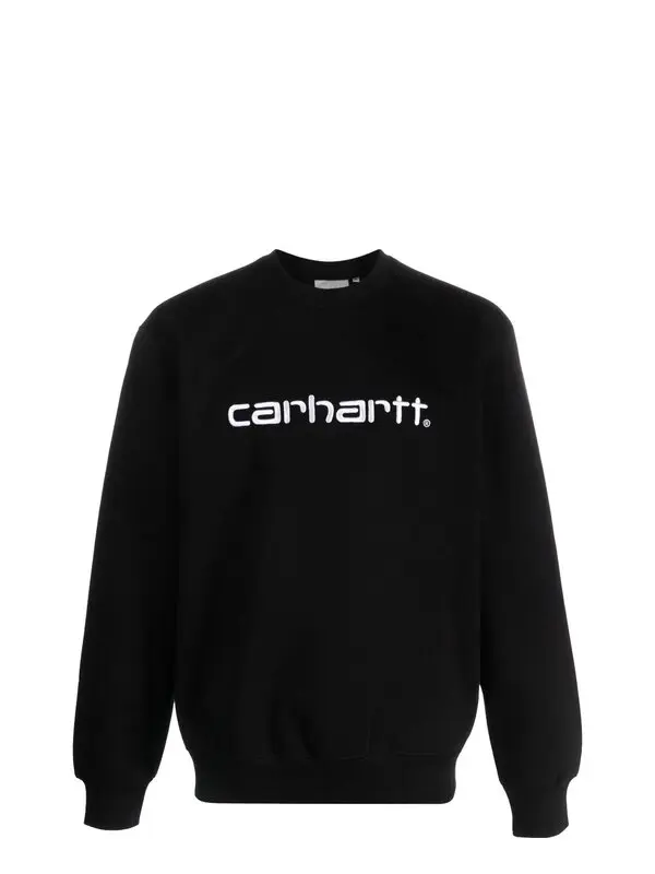 Carhartt Work In Progress Logo Cotton Sweatshirt - Black