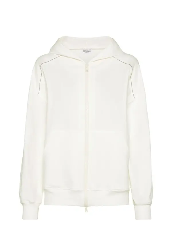 Brunello Cucinelli Cotton Zip-up Hoodie - White